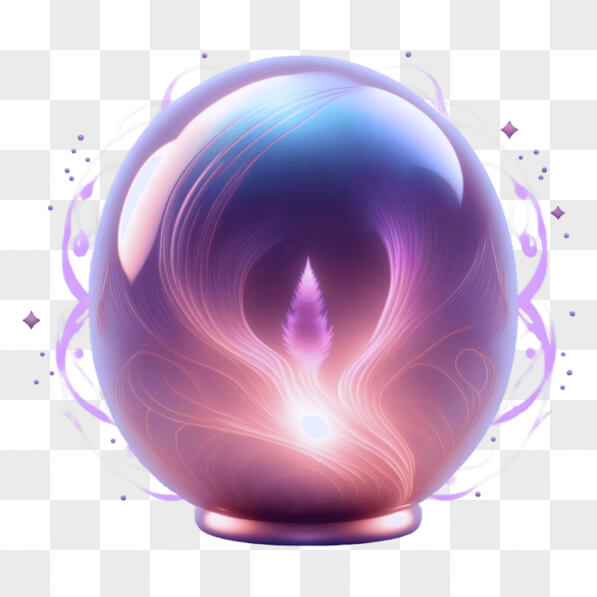 Download Magical Crystal Ball with Purple and Pink Swirls and Stars ...