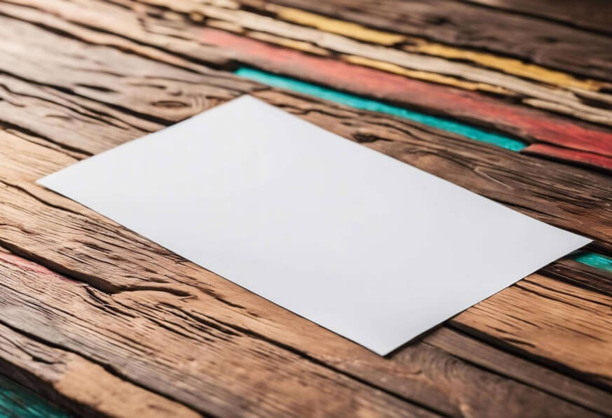 Download Blank White Paper on Vintage Wooden Table Mockups Online ...