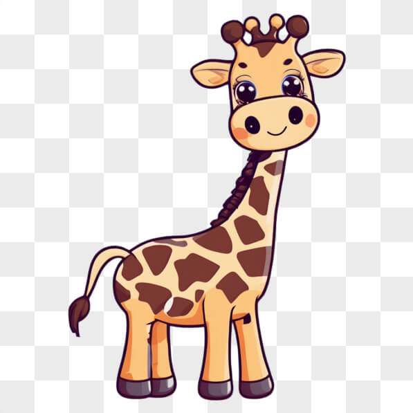 Download Cartoon Giraffe Standing in Front of Black Background Cartoons ...