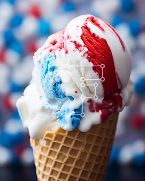 4th of July Patriotic Ice Cream Dessert stock photo | Creative Fabrica
