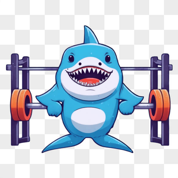 Download Cartoon Shark Lifting Weights in the Gym Cartoons Online ...