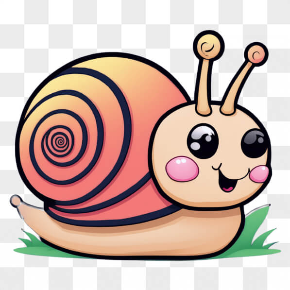 Download Cartoon Snail on Grass Smiling Cartoons Online - Creative Fabrica