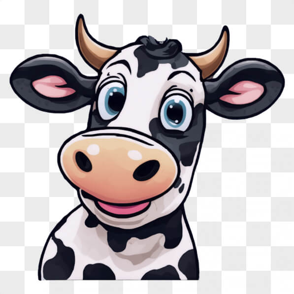 Download Cartoon Cow with Blue Eyes and Big Horns Cartoons Online ...