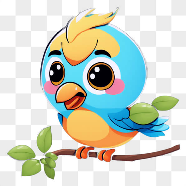 Download Happy Blue Bird on Oak Tree Branch Cartoons Online - Creative ...