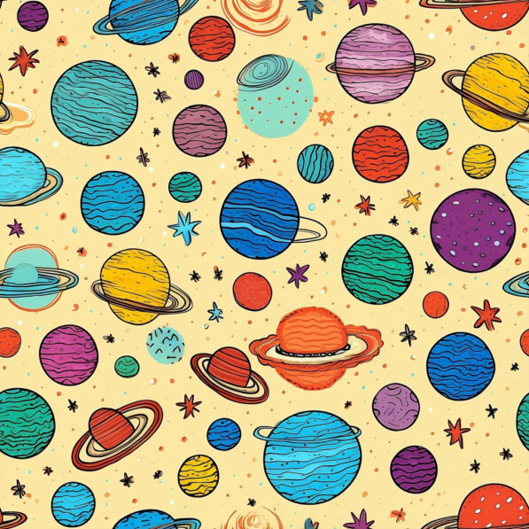 Download Colorful Planets and Stars Seamless Pattern Patterns Online ...