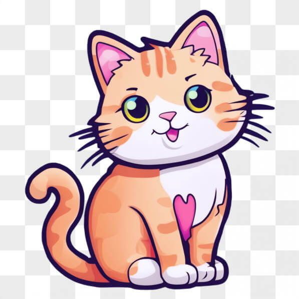 Télécharger Chat Cartoon en Tenue Orange et Blanche Dessins animés En ...