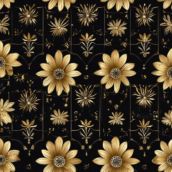 Download Elegant Black and Gold Floral Pattern Design Backgrounds ...