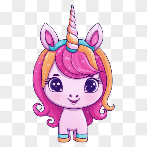 Télécharger Licorne Cartoon avec de Longues Crinières Roses et des ...