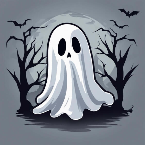 Download Spooky Halloween Ghost with Bats and Full Moon Backgrounds ...