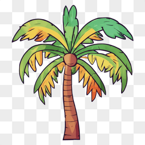 Download Colorful Cartoon Palm Tree for Tropical Environments Cartoons ...