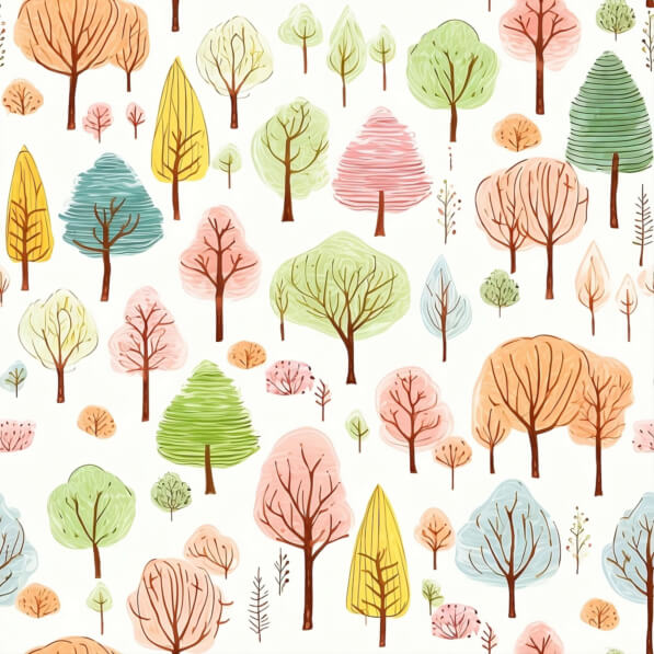 Download Colorful Tree Seamless Pattern for Wallpaper or Wall Art ...