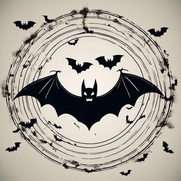 Download Black Bat and Flying Bats with Musical Notes for Halloween ...