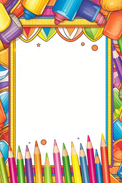 Download Colorful Pencils and Crayons Frame for School Backgrounds ...