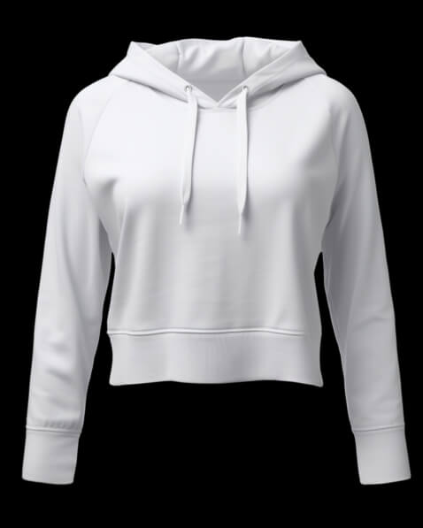 Download White Cropped Hoodie with Open V-Neck Mockups Online ...