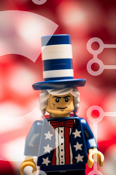Lego Figure in Uncle Sam's Hat and Patriotic Outfit stock photo ...