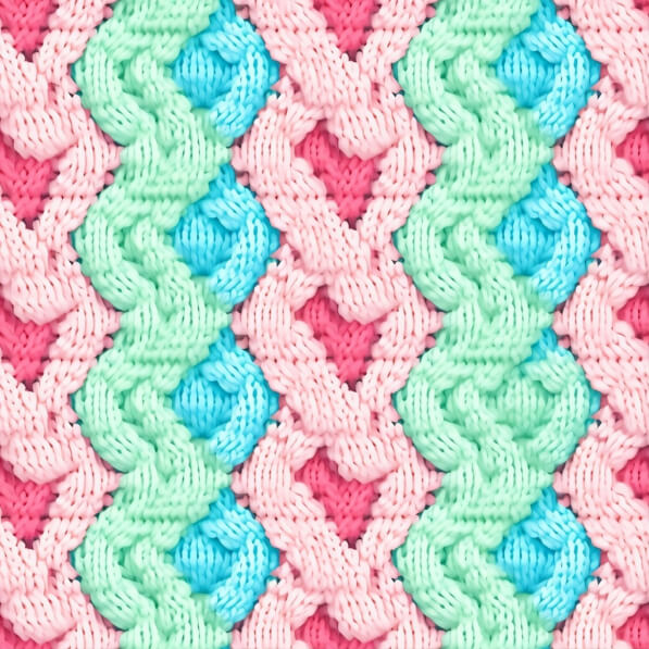 Download Colorful Knitted Zig-Zag Pattern in Pink, Blue, and Green ...
