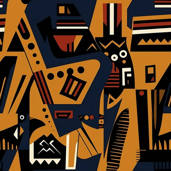 Download Abstract African-inspired pattern with shapes and animals ...