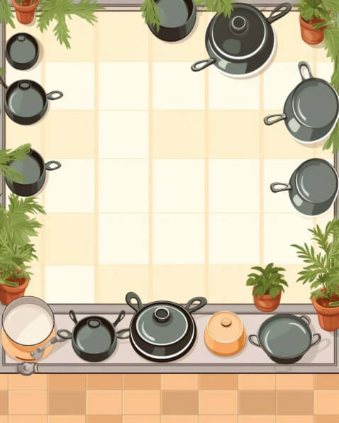 Download Kitchen with Pots, Pans, and Plants Backgrounds Online ...