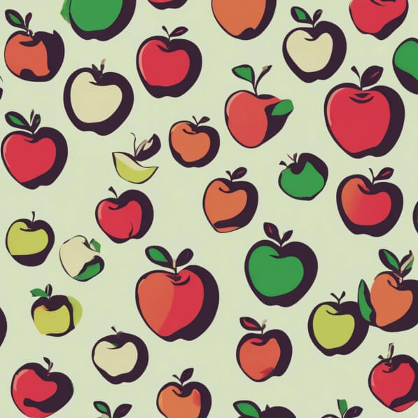 Download Seamless Apple Pattern Background in Various Colors and Shapes ...