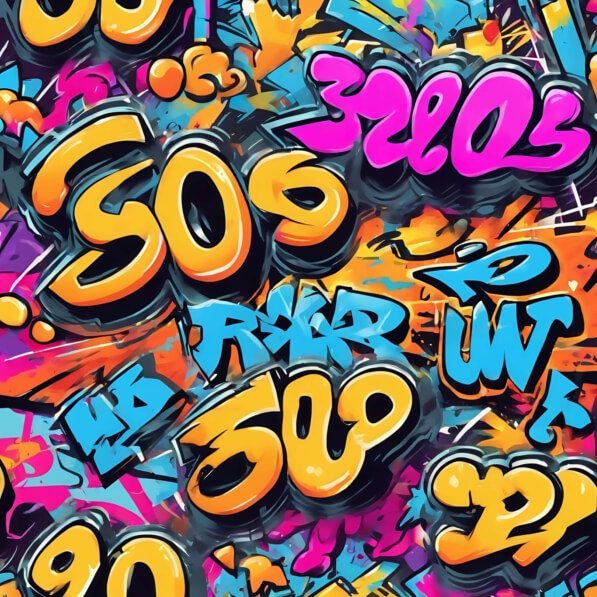 Download Colorful Graffiti Letters and Numbers Seamless Pattern ...