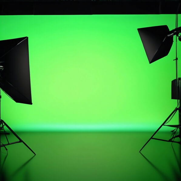 Download Green Screen Backdrop with Studio Lights and Tripods ...