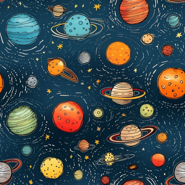 Download Colorful Planets and Stars Seamless Pattern Patterns Online ...