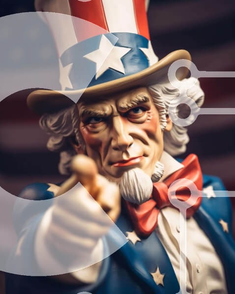 Uncle Sam Statue Pointing for Independence Day stock photo | Creative ...