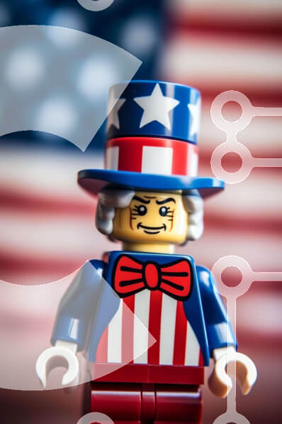 Celebrate Independence Day with a Patriotic Lego Figure stock photo ...