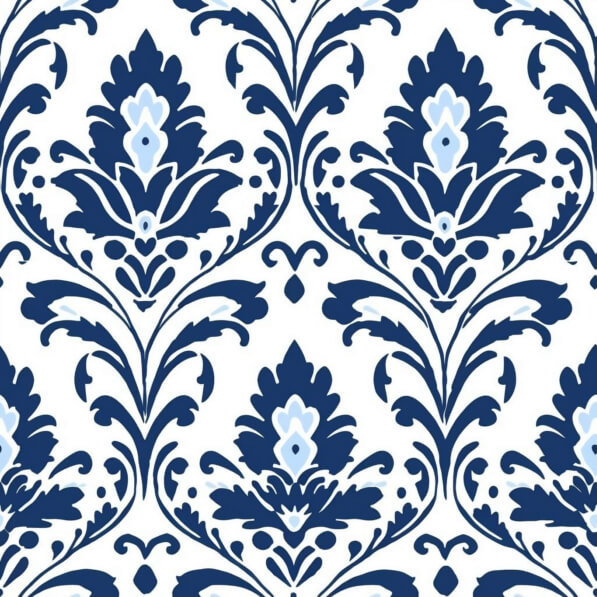 Download Blue and White Damask Pattern with Floral Designs Patterns ...