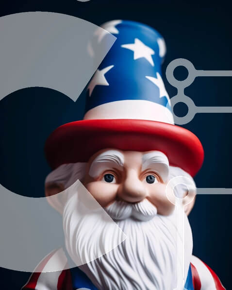 Patriotic American Gnome Statue in Traditional Colors stock photo ...