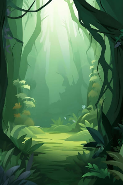 Download Cartoon Forest Scene with Bright Sunlight Backgrounds Online ...