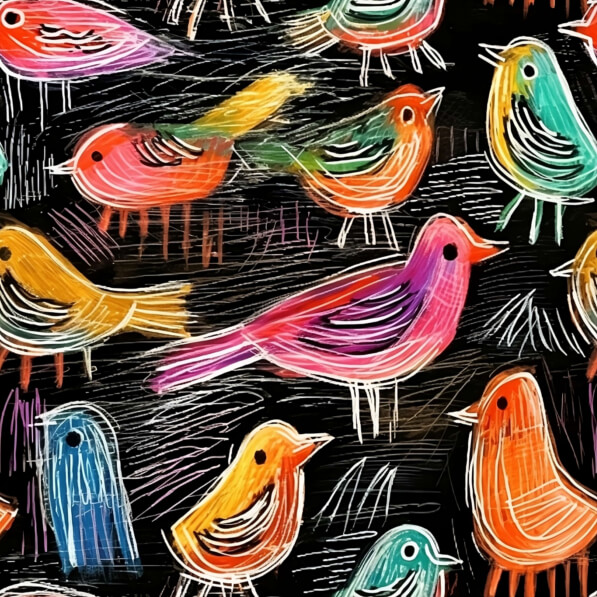 Download Colorful Bird Pattern on Black Background Patterns Online ...