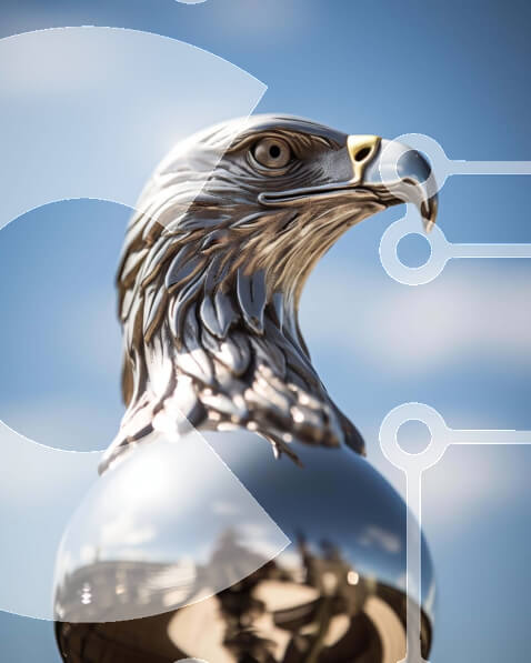Silver Eagle Sculpture: A Symbol of Strength and Prestige stock photo ...