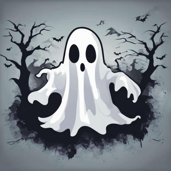 Download Spooky Halloween Ghost, Bats, and Trees Backgrounds Online ...
