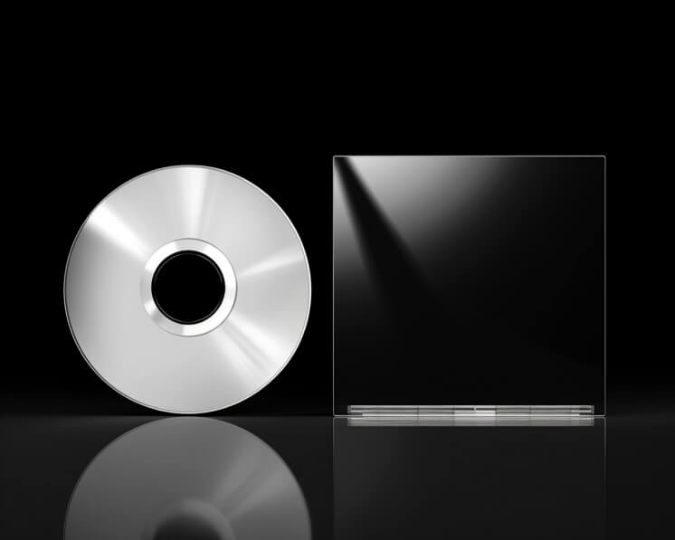 Download Black CD Case and Silver CDs on Dark Reflective Background ...
