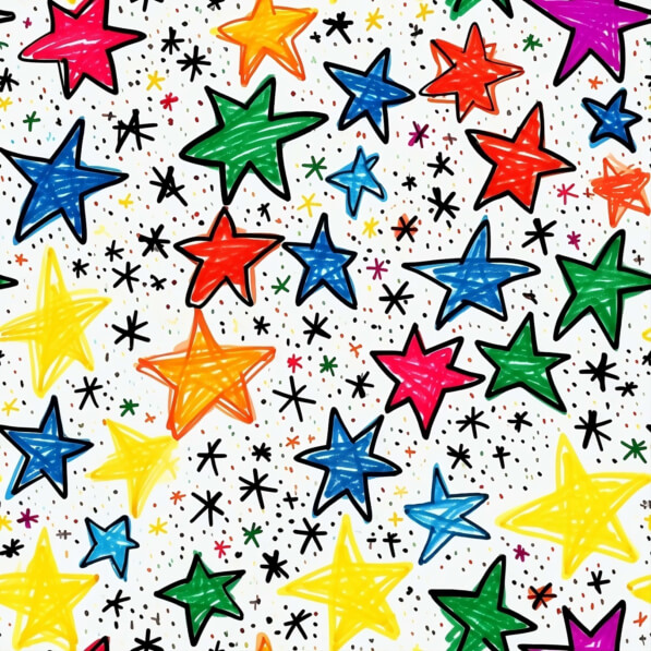 Download Colorful Star Seamless Pattern on White Background Patterns ...