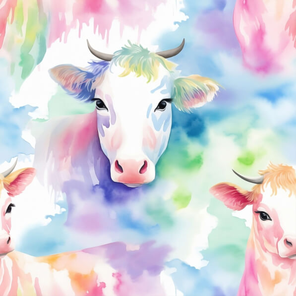 Download Colorful Cow Seamless Pattern Patterns Online - Creative Fabrica