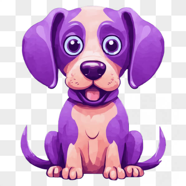 Download Happy and Playful Purple Dog Cartoons Online - Creative Fabrica