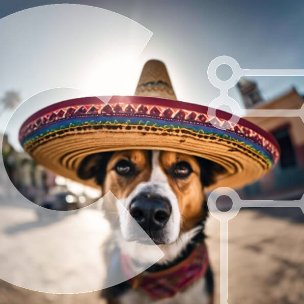 Adorable Dog in Mexican Sombrero Hat stock photo | Creative Fabrica