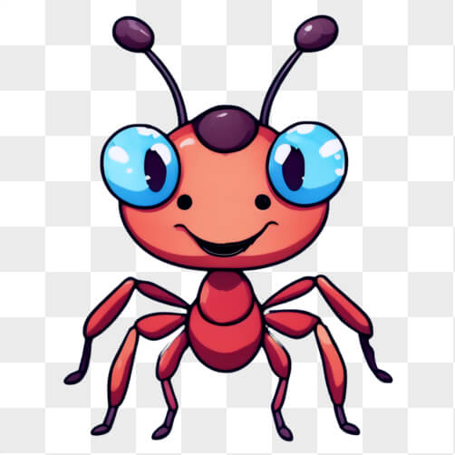 Download Cute Cartoon Ant with Blue Eyes Cartoons Online - Creative Fabrica
