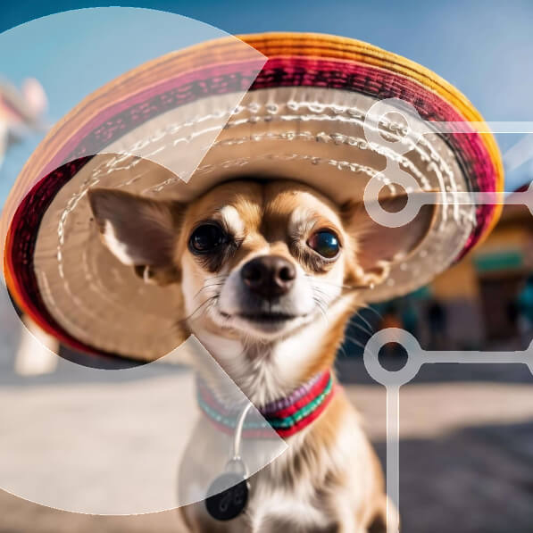 Cute Dog with Authentic Mexican Sombrero Hat stock photo | Creative Fabrica