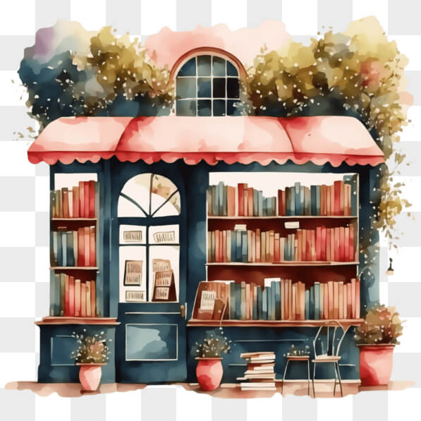 Download Charming Bookstore with Colorful Shelves PNGs Online ...