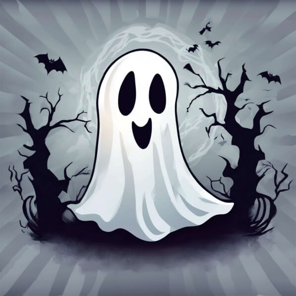 Download Happy Halloween Ghost with Bats and Trees Backgrounds Online ...