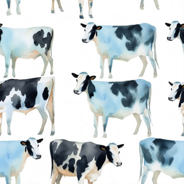 Download Seamless Cow Pattern with Different Cattle Types Patterns ...