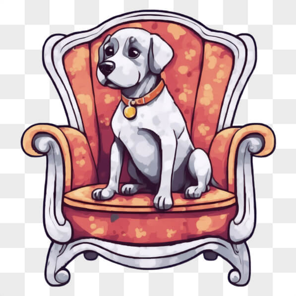 Descarga Feliz Perro Labrador Blanco Relajándose en Silla Ornamental ...