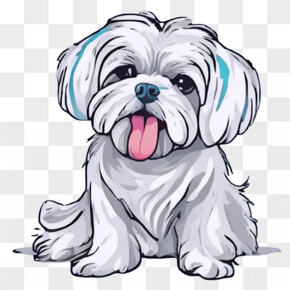 Download Adorable White Shih Tzu Dog Illustration Cartoons Online ...