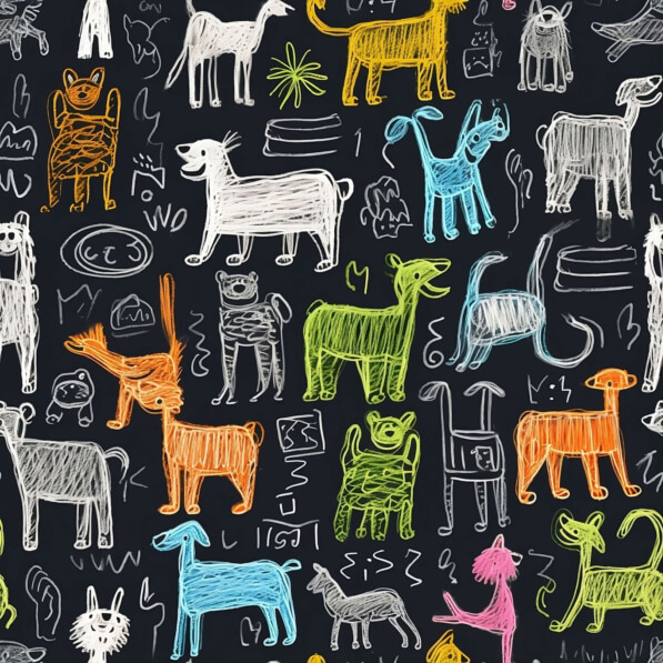 Download Colorful Hand-Drawn Animal Pattern for Wall Art and Wallpaper ...