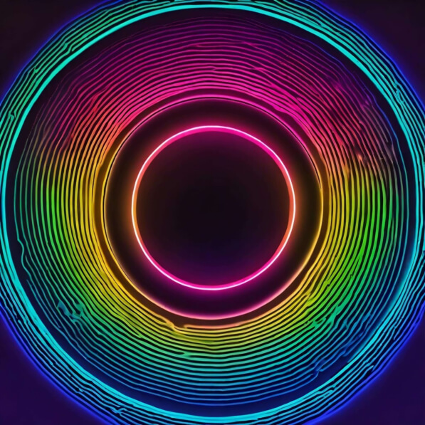 Download Colorful Neon Circle Art Piece or Decorative Element ...
