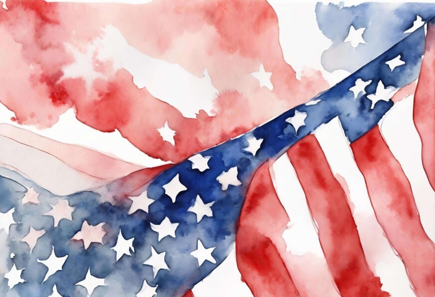 Download American Flag Watercolor Painting for Fourth of July and ...