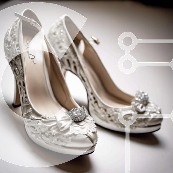 Elegant White High Heeled Shoes with Crystals and Pearls stock photo ...